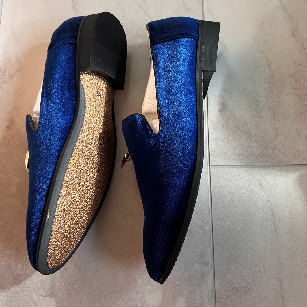 Enzo Romeo Royal Blue Men‘s Dress Shoes Size 12 - Gem